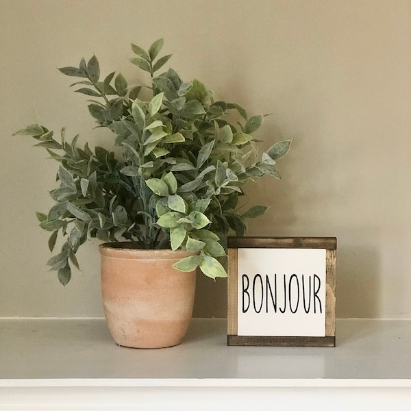 Bonjour Sign - Etsy