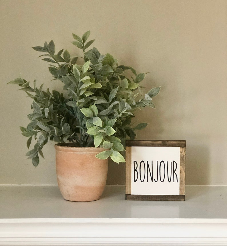 Bonjour Sign French Hello Wood Sign French Home Decor Small - Etsy