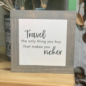 Travel Wood Sign, Traveler Sign, Gift for Trip, Office Desk Decor ...