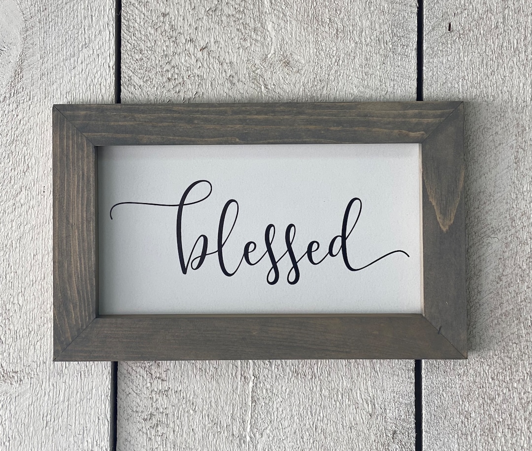 Blessed Wood Sign, Large Blessed Sign, Blessed Home Decor, Large Living ...