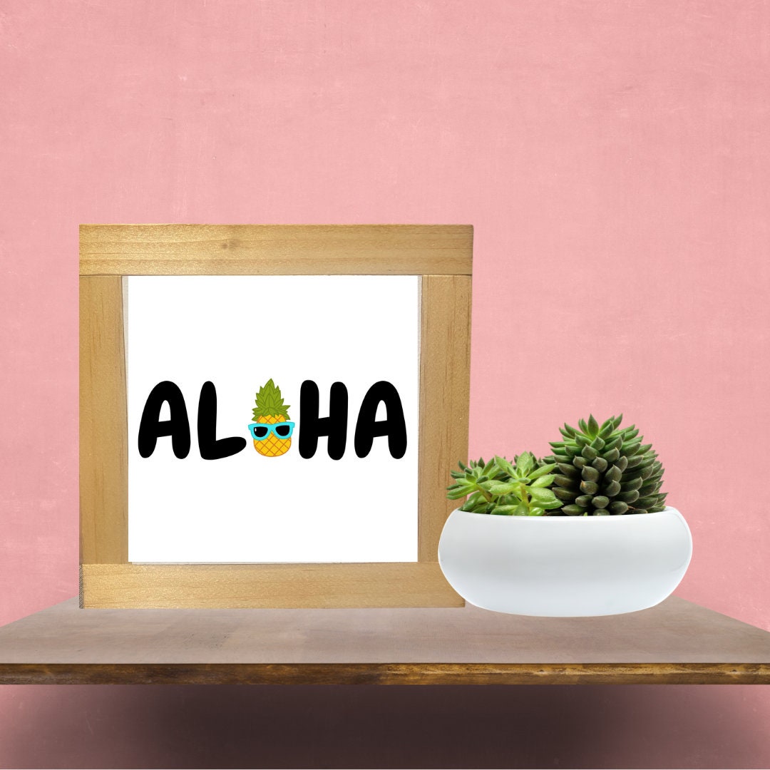 Aloha Wood Sign, Pineapple Summer Sign, Tropical Summer Decor, Summer ...