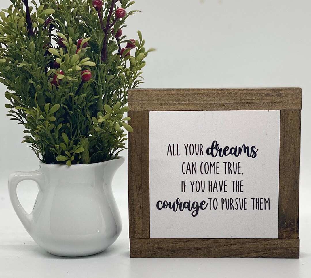 Pursue Dreams Sign, Encouraging Gift, Dreamer Wood Sign, Mindset Desk ...