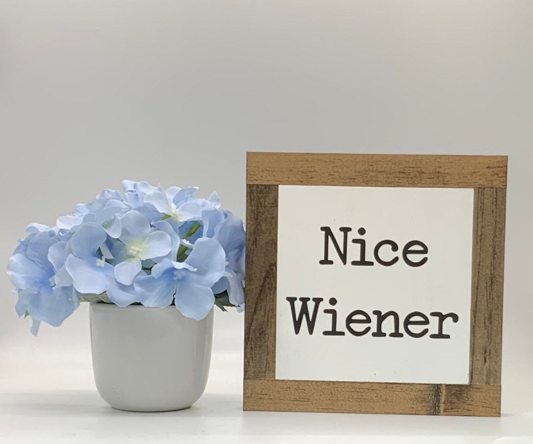 Nice Wiener Sign, Wiener Dog Gift, Dachshund Mom Gift, Gag Bathroom ...