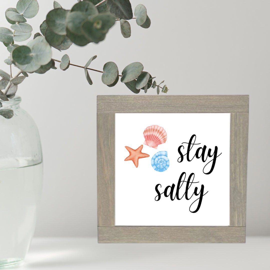Stay Salty Sign, Beach House Home Decor, Coastal Nautical Art Decor ...