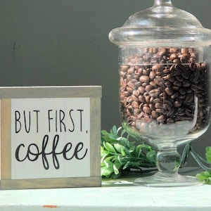 But First Coffee Sign, Office Coffee Sign, Drink Station Wood Sign ...