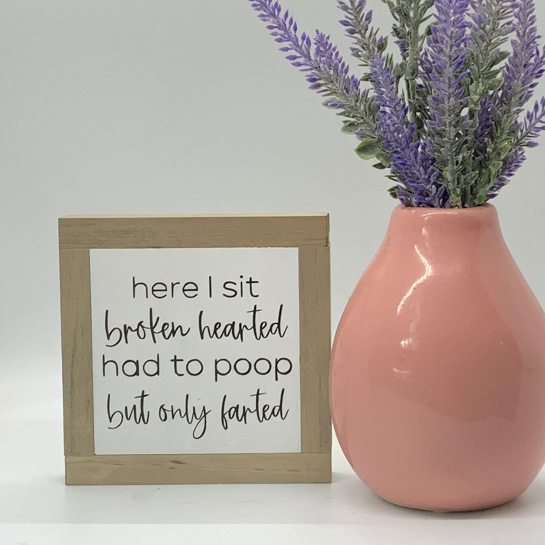Broken Hearted Sign, Funny Bathroom Decor, Housewarming Gift, Funny ...