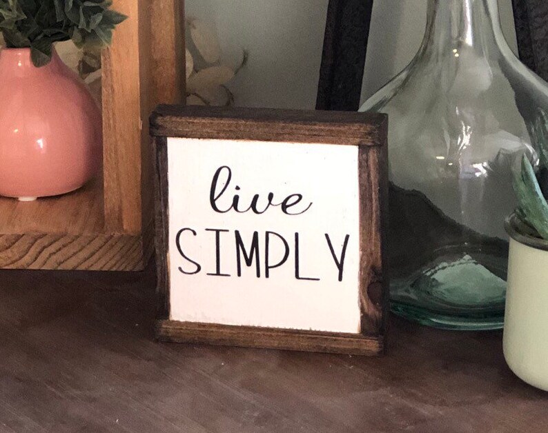 Live Simply Sign Small Wood Sign Rustic Home Decor Bog Road | Etsy