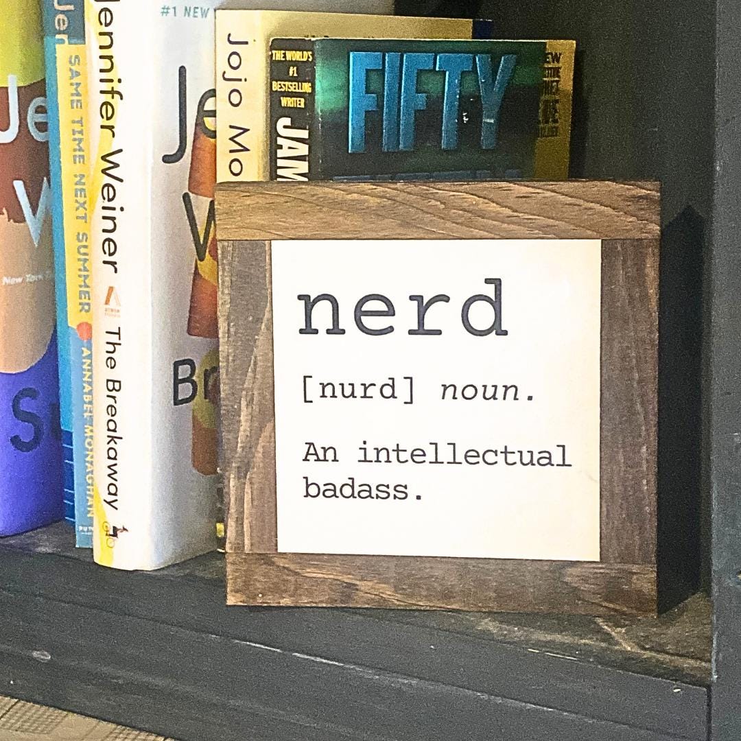Nerd Definition Sign, Funny Shelfie Decor, Funny Birthday Gift ...