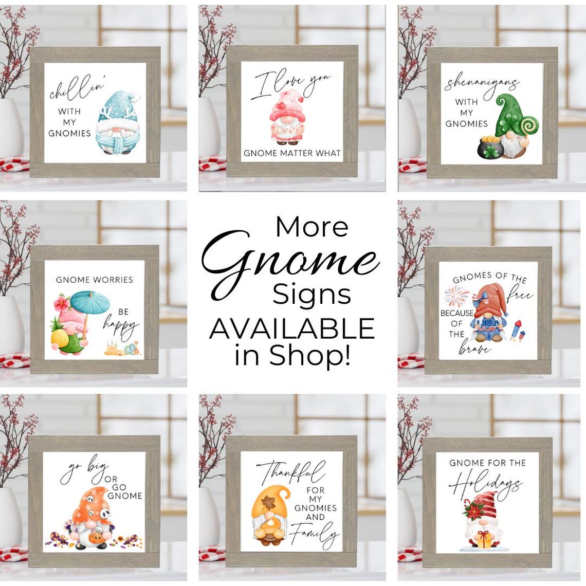 Gnome for the Holidays Sign, Christmas Gnome Sign, December Gnome ...
