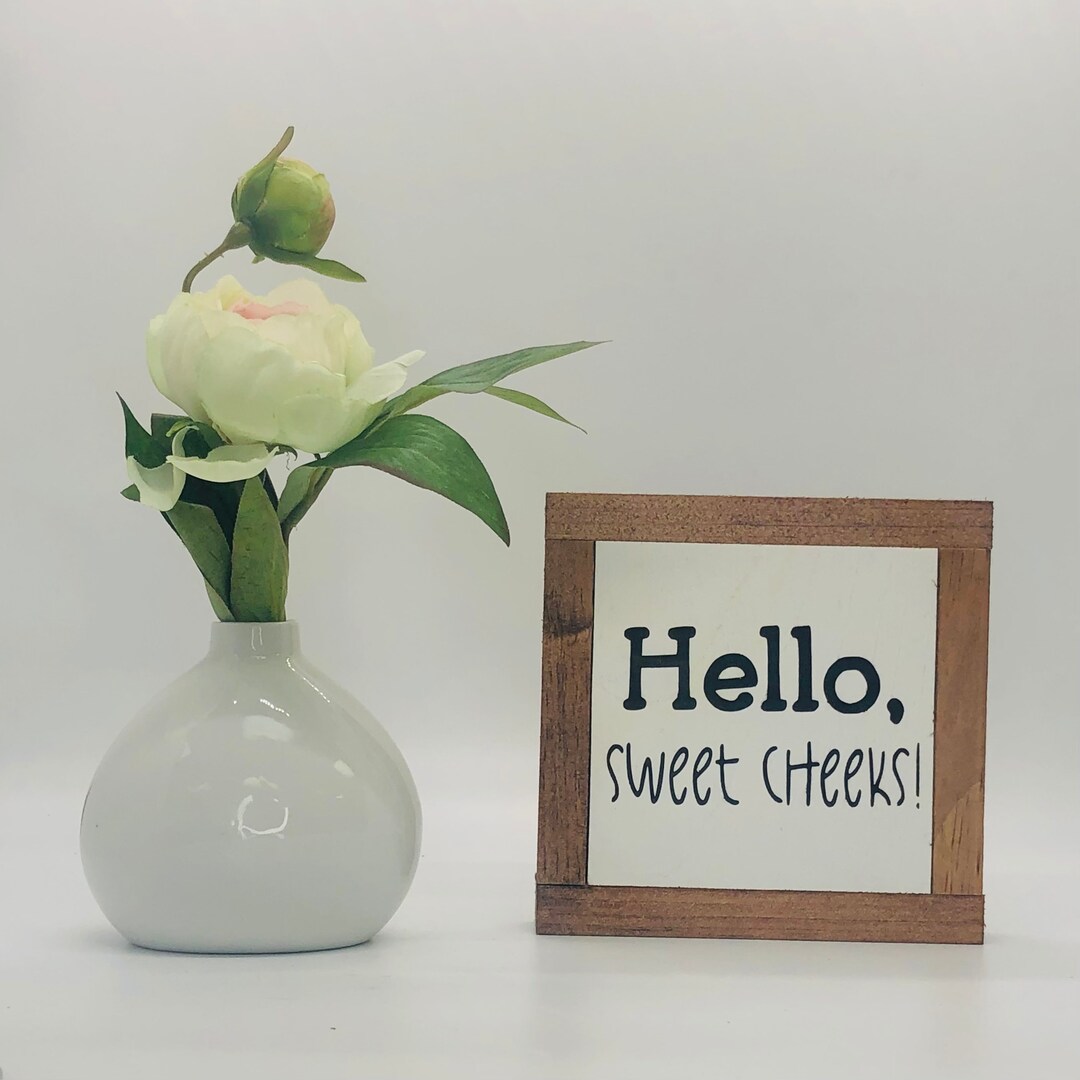 Hello Sweet Cheeks Sign, Funny Bathroom, Bathroom Home Decor, Restroom ...