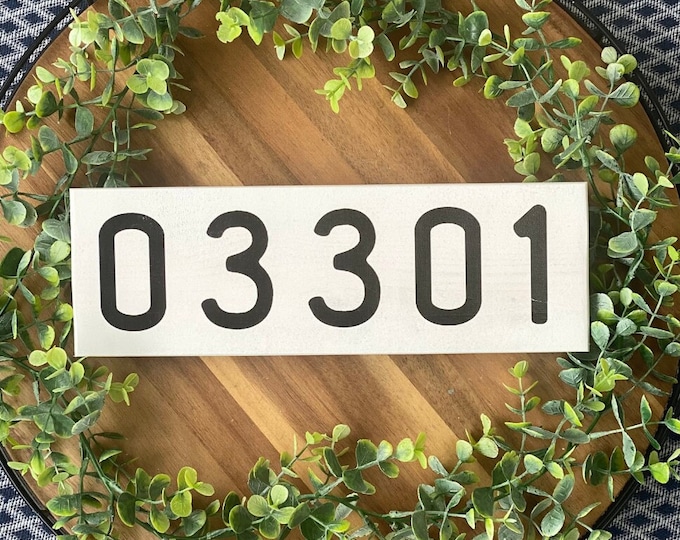 Zip Code Wood Sign - Etsy