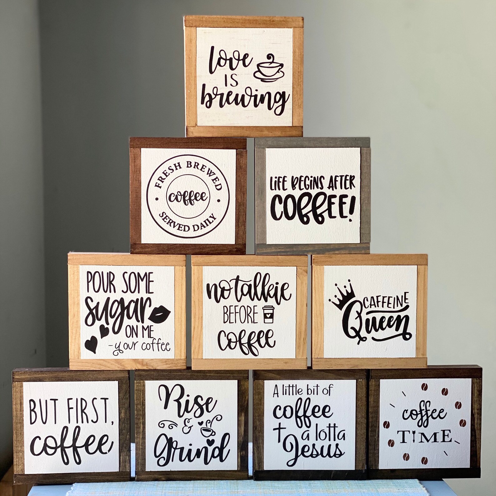 Coffee Tea Sign Coffee Lover Gift Anniversary Gift Kitchen - Etsy