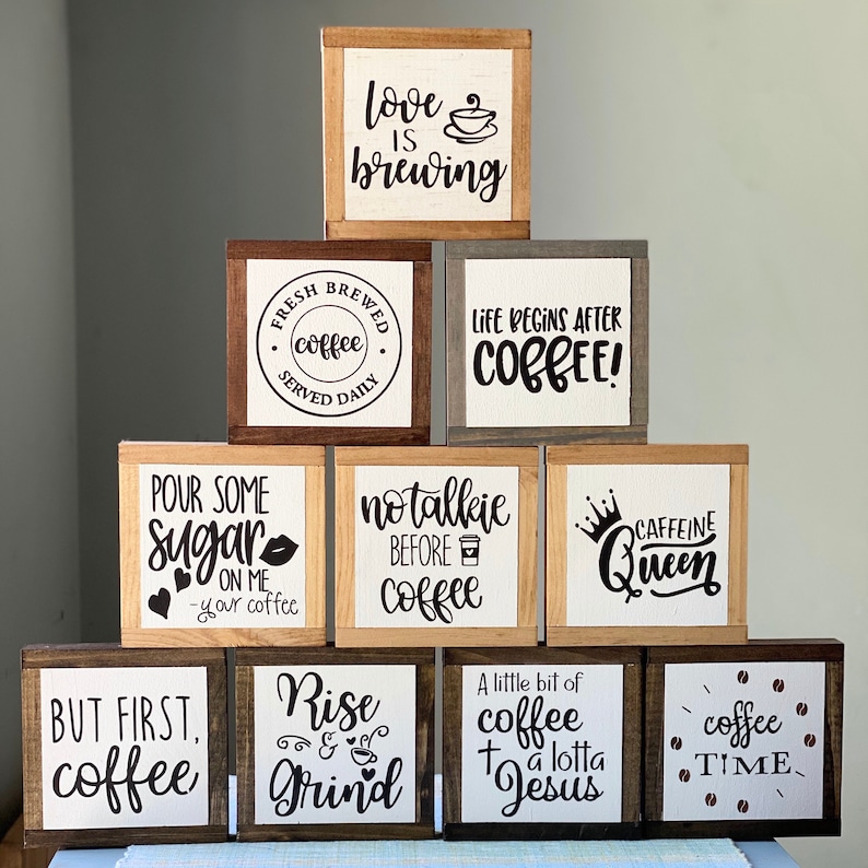 Coffee Tea Sign Coffee Lover Gift Anniversary Gift Kitchen - Etsy