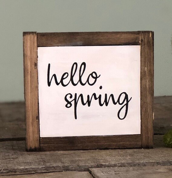 Hello Spring Sign Rustic Spring Decor Spring Home Decor | Etsy