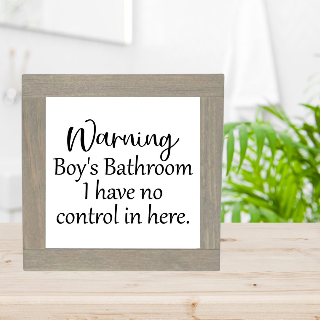 Warning Boy's Bathroom Sign, Funny Fart Sign, Funny Bathroom Wood Sign ...