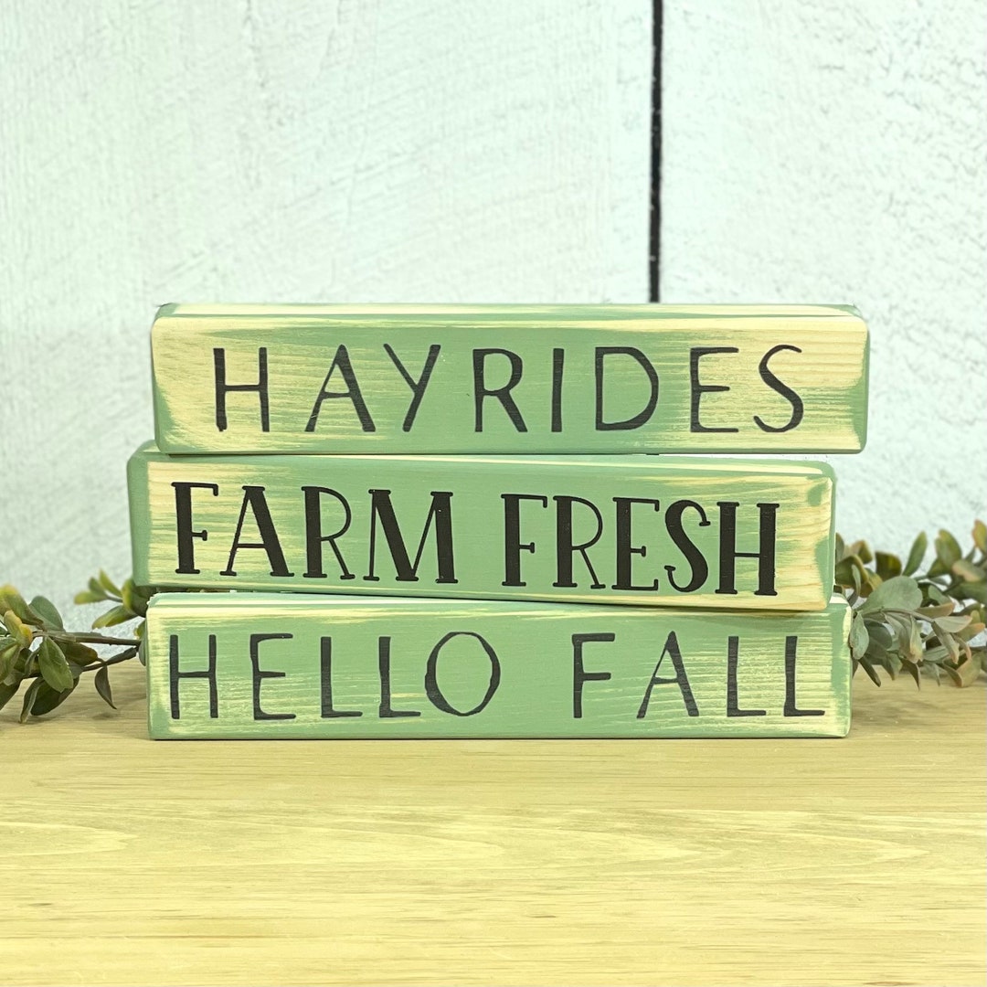 Hay Rides Wood Sign, Farm Fresh Wood Sign, Hello Fresh Wood Sign ...