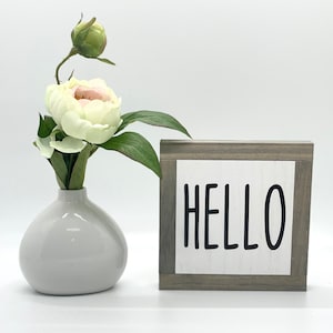 Hello Wood Sign, Simple Hello Sign, HELLO Home Decor, Front Desk Office ...
