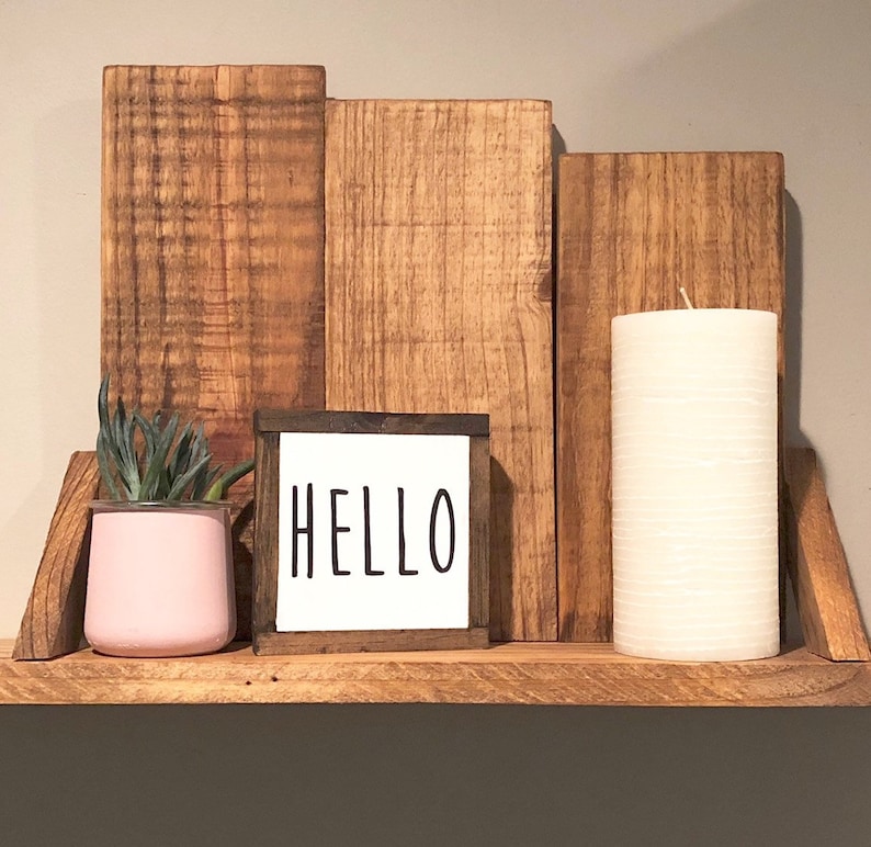 Hello Sign Small Wood Sign Rustic Style Farmhouse Home - Etsy