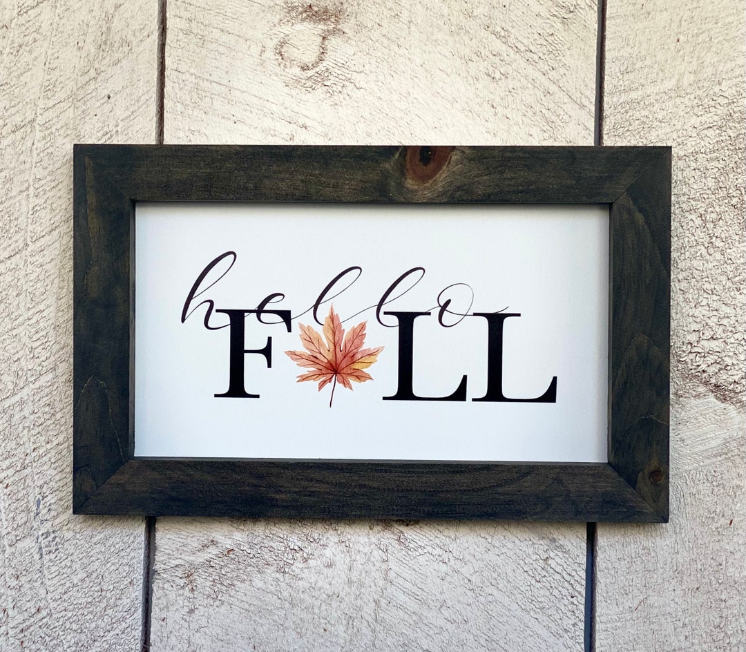 Hello Fall Wood Sign Thanksgiving Decor Maple Leaf Wood Sign Fall ...