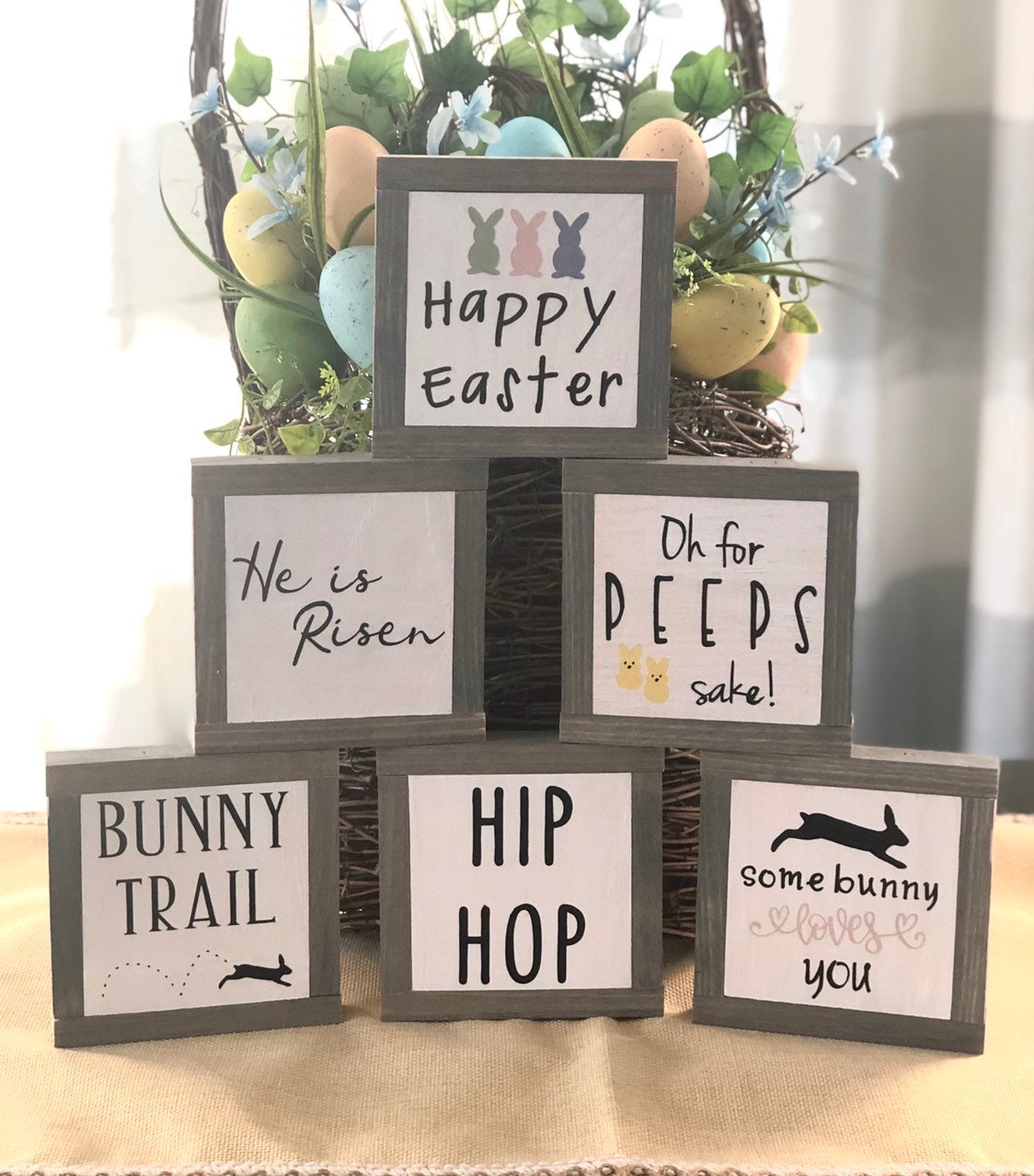 Easter Small Decor, Bunny Trail Sign, Spring Home Decor, Tiered Tray ...