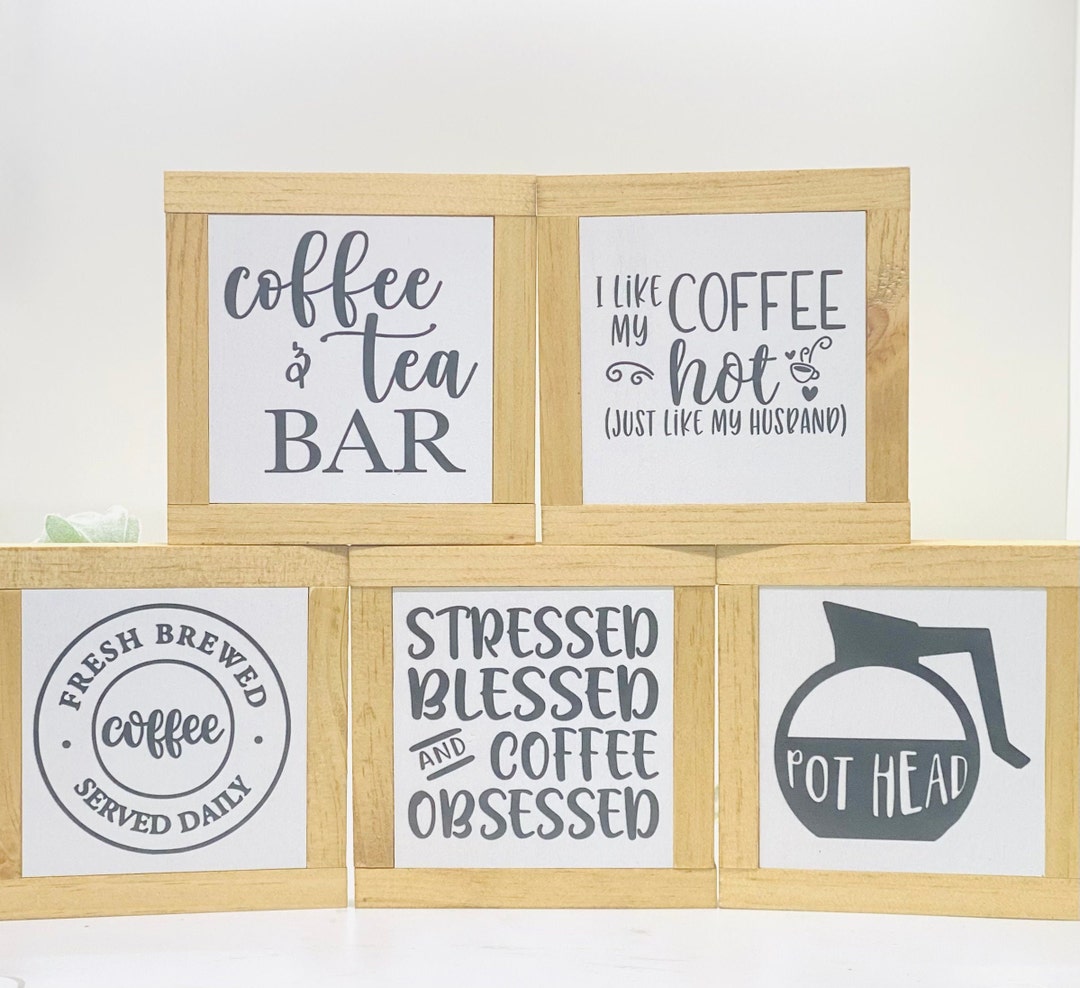 Coffee Sign Collection, Coffee Bar Cart, Pothead Wood Sign, Caffeine ...