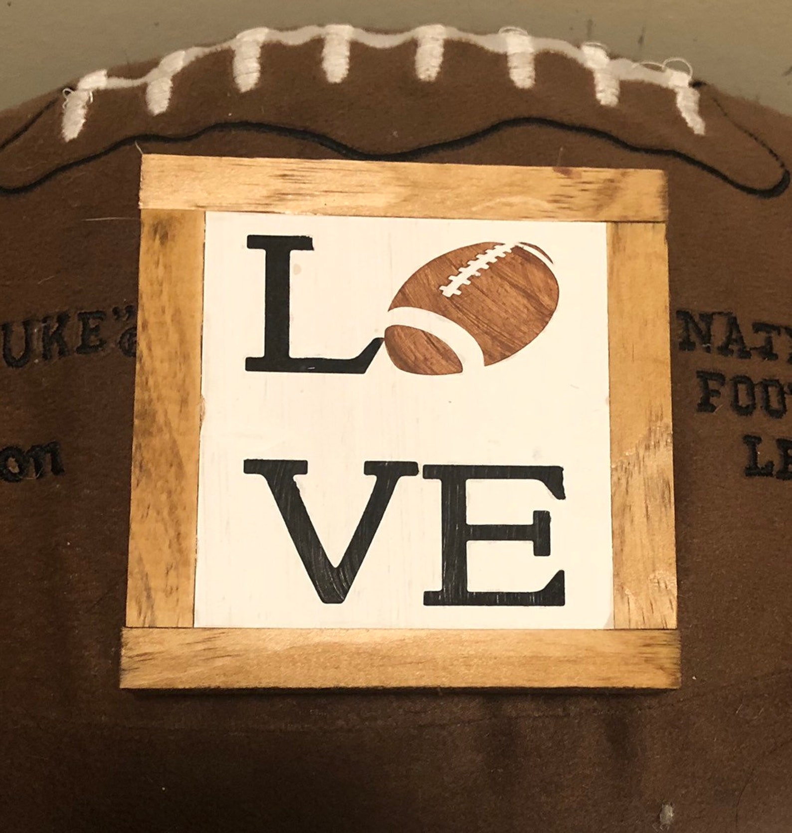 Football LOVE Sign, Football Lover Gift, Sports Home Decor, Mancave ...