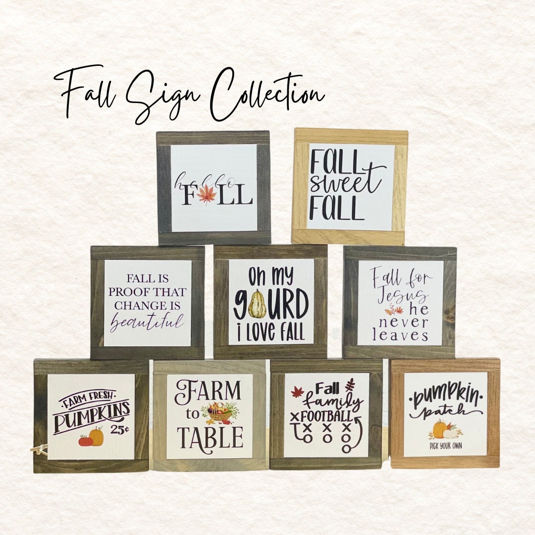 Fall Collection Signs, Autumn Home Decor, Fall Tiered-tray Sign, Fall ...