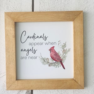 Cardinal Wall Art, Symbolic Home Decor, Cardinal Appears Sign, for the ...