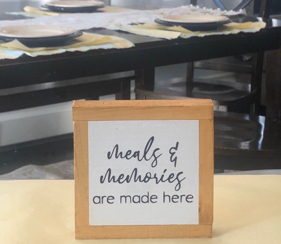 Meals & Memories Sign, Dining Room Decor, Housewarming Gift, Small Wood ...