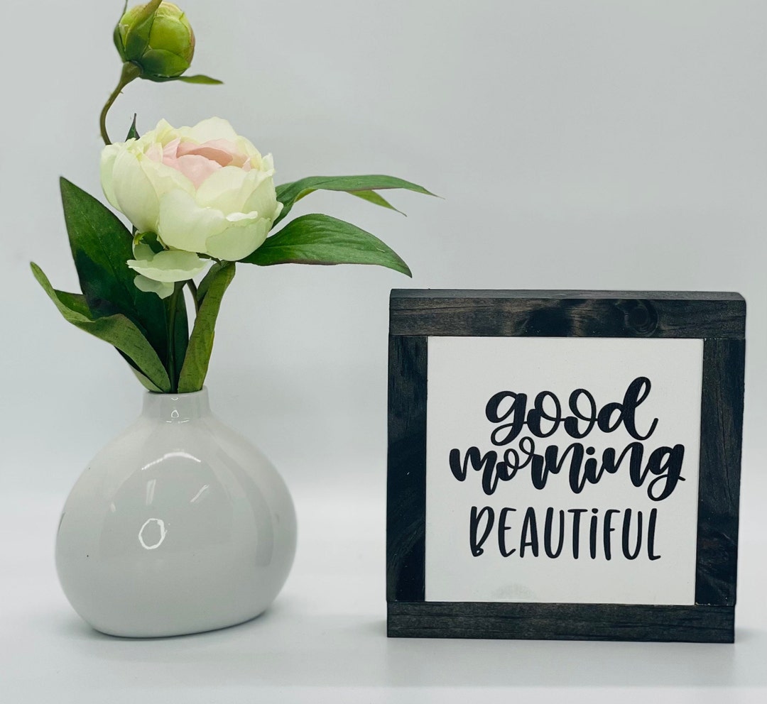 Good Morning Beautiful Sign, Bathroom Decor, Anniversary Gift, Love ...