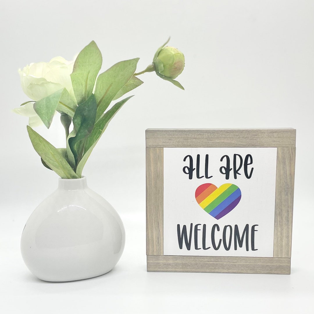 All Are Welcome Sign, Pride Home Decor, Classroom Sign, Diversity Decor ...