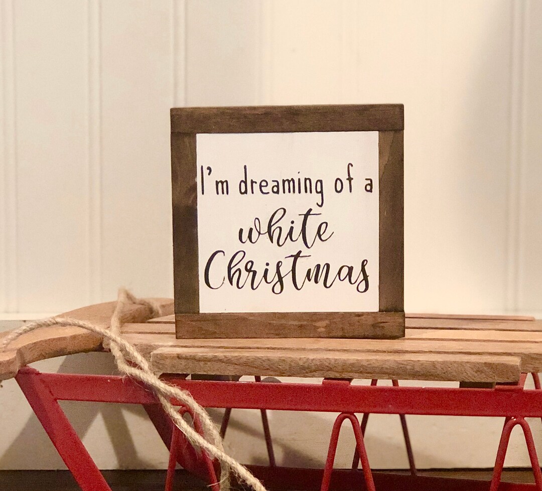 White Christmas Sign, Classic Xmas Sign, Winter Home Decor, Rustic ...