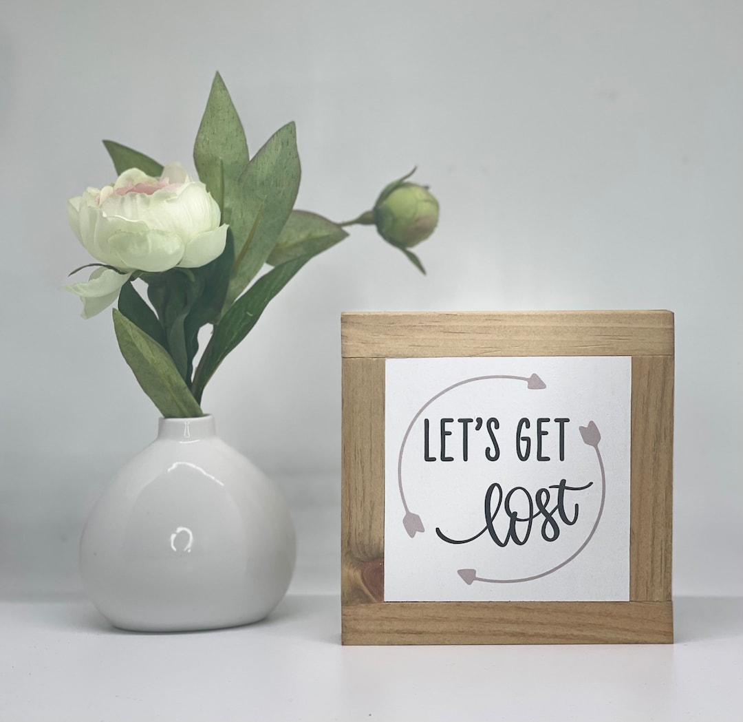 Let's Get Lost Sign, Adventure Home Decor, Rustic Family Sign, Tiered ...