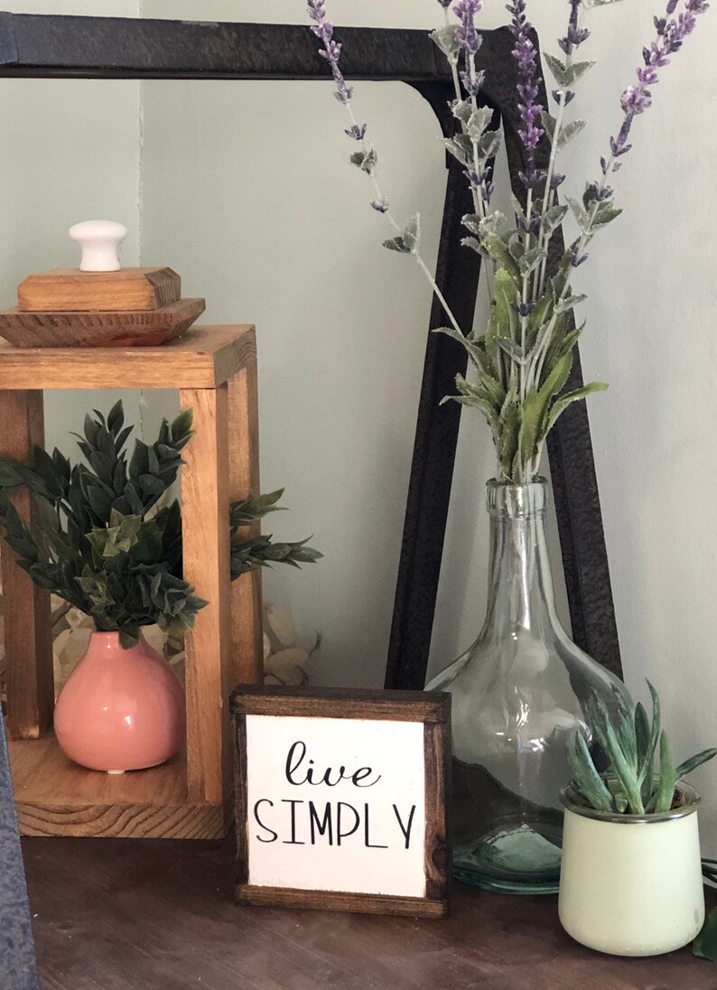Live Simply Sign Small Wood Sign Rustic Home Decor Bog Road | Etsy