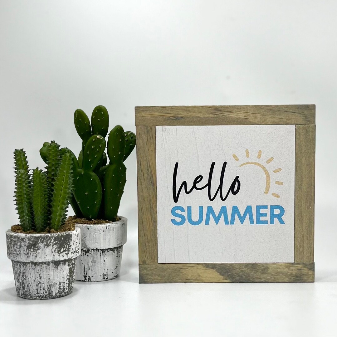 Hello Summer Sign, Colored Summer Sign, Summer Beach Home Decor, Summer ...