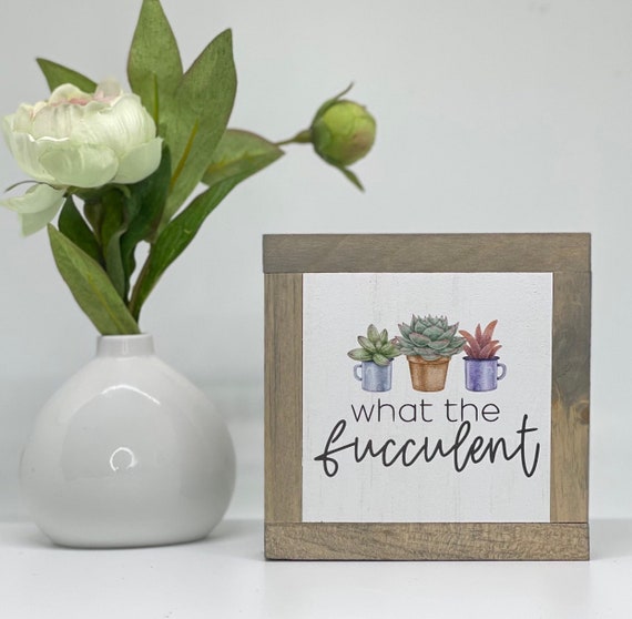 Fucculent Sign Plant Lover Sign Cactus Decor Small Wood - Etsy