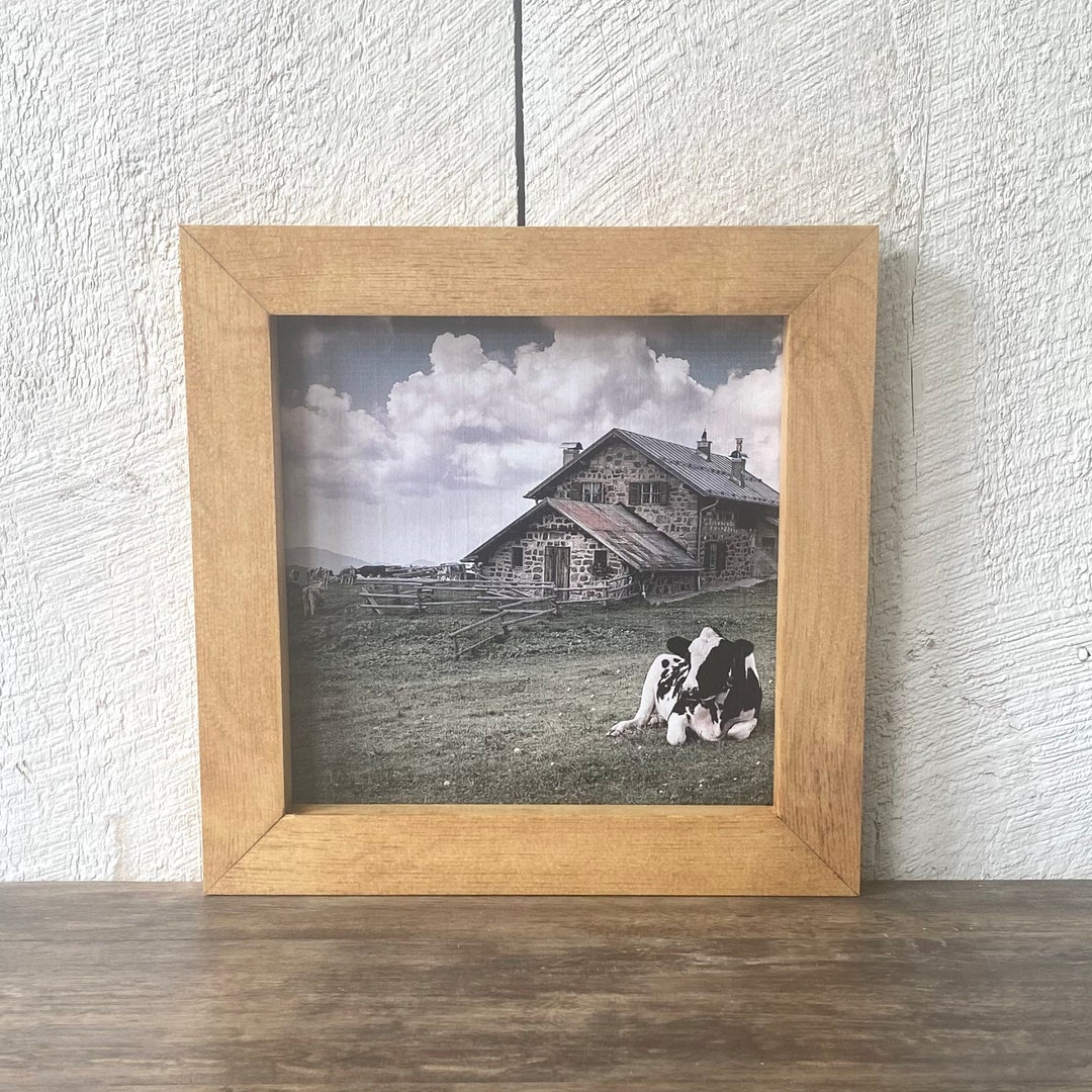 Barn Landscape Sign Farmhouse Cow Sign Rustic Cow Landscape - Etsy