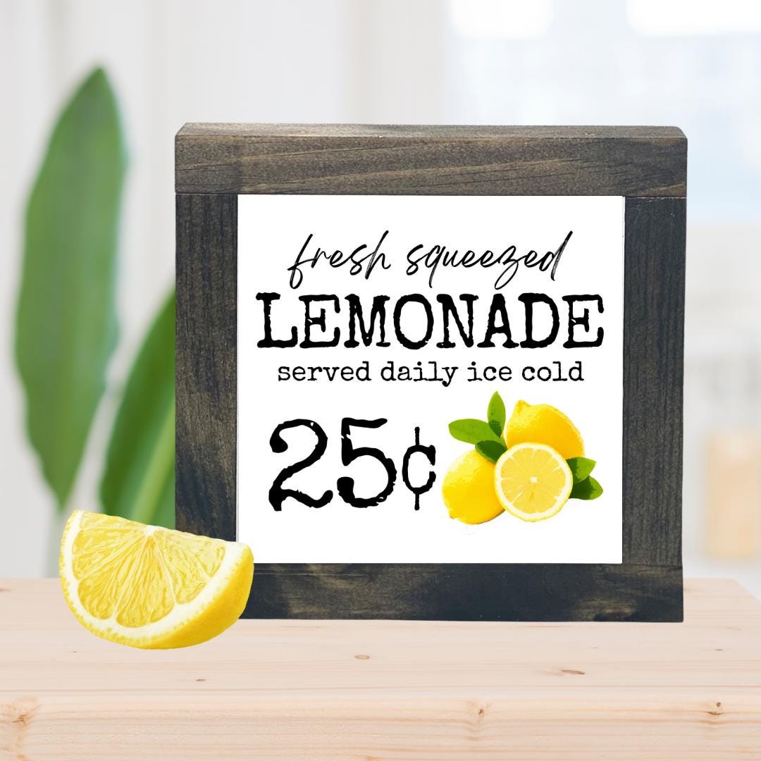 Fresh Squeezed Lemonade Sign, Summer Tiered Tray, Lemon Theme Home ...