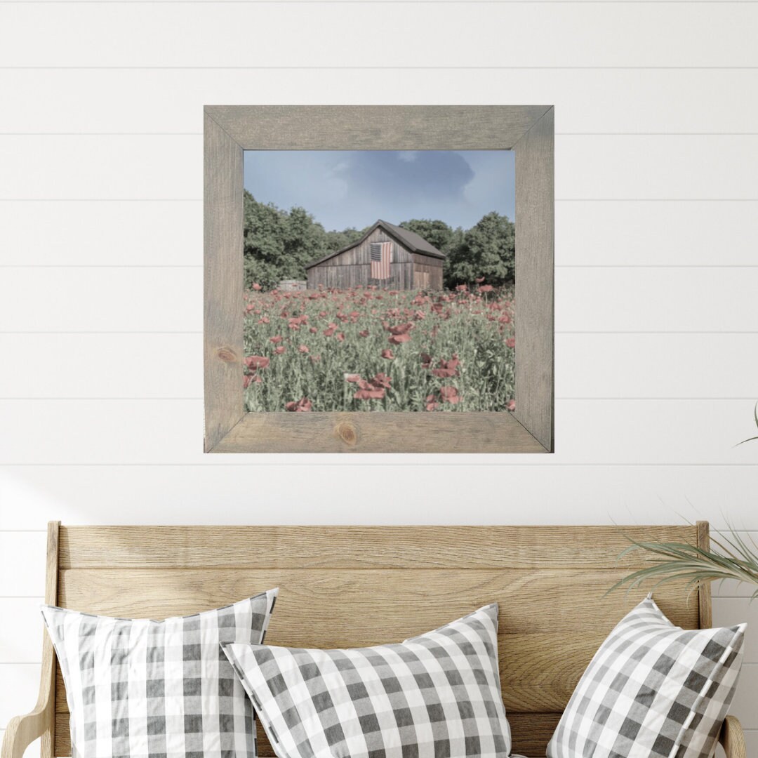 Patriotic Barn Sign, Farmhouse Wood Sign, Rustic Patriotic Landscape ...