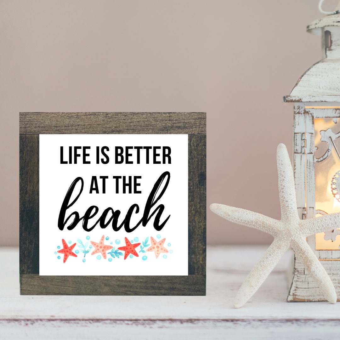 Life is Better at the Beach Sign, Beach Theme Home Decor, Summer Tiered ...