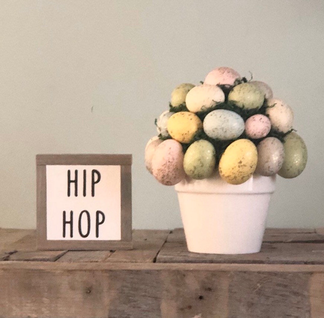 Hip Hop Sign, Easter Home Decor, Spring Gift, Small Wood Signs, Bog ...