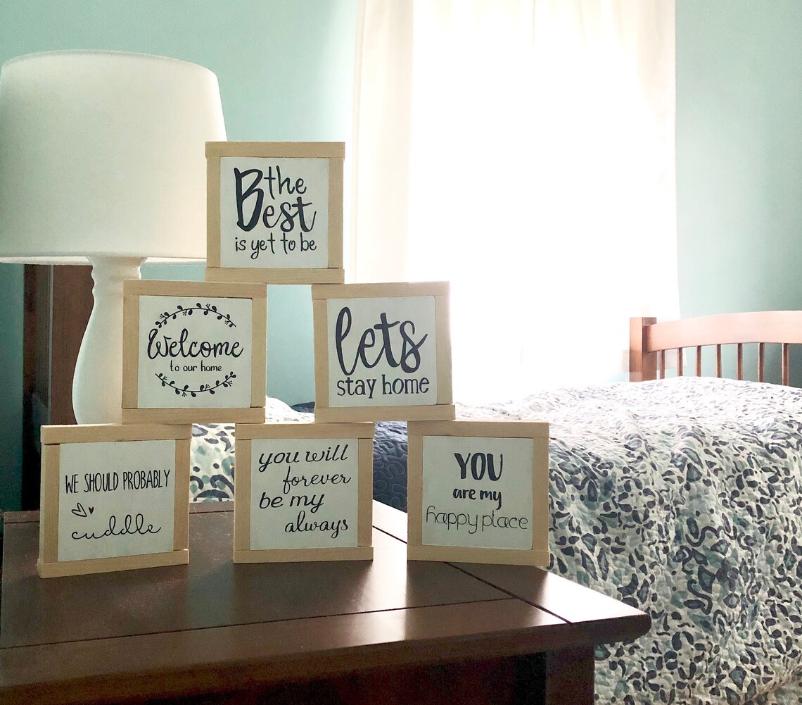 Home Sayings Small Wood Sign Rustic Decor Cute Quotes | Etsy