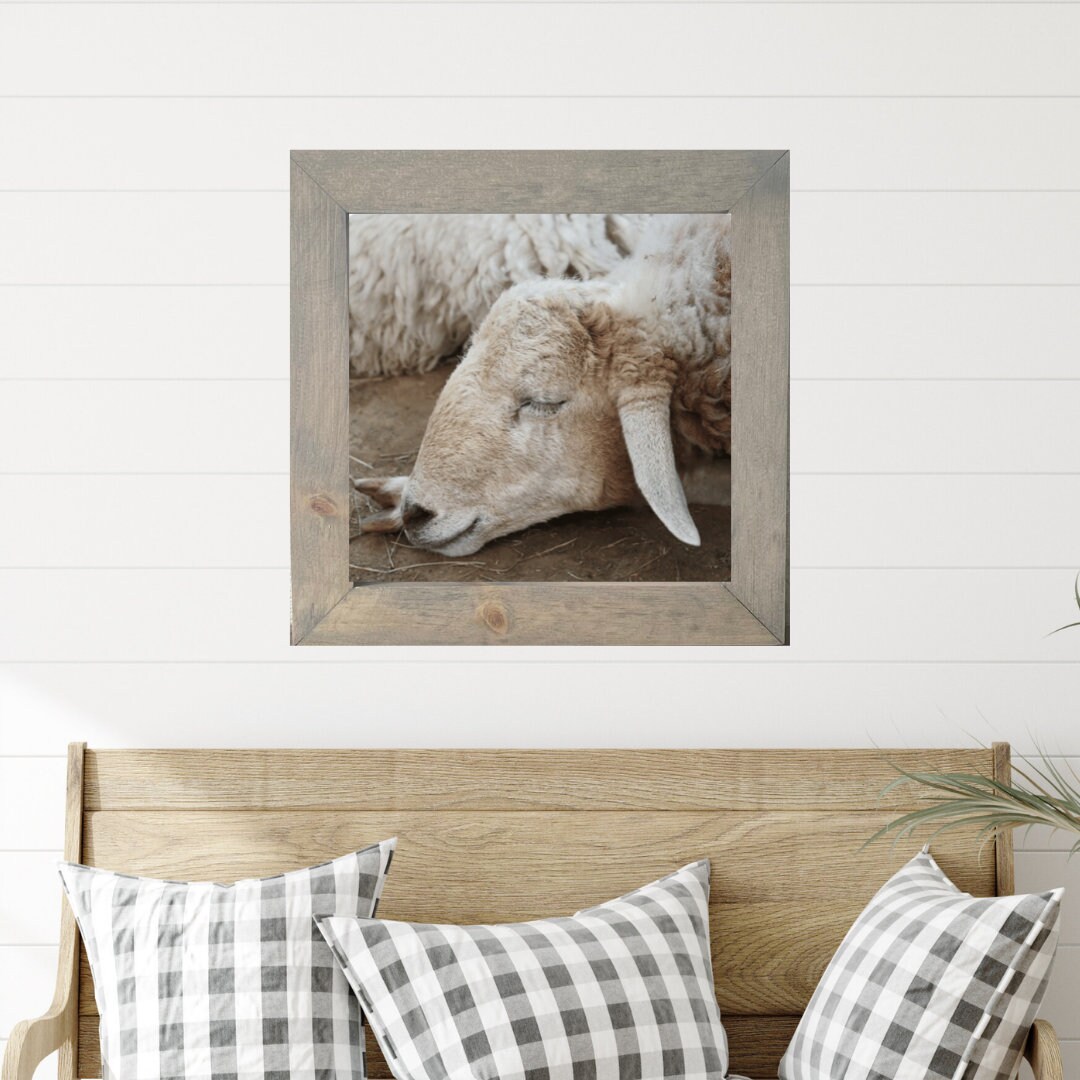 Sleeping Sheep Sign, Sheep Wall Art, Neutral Nursery Sign, Animal Wall ...