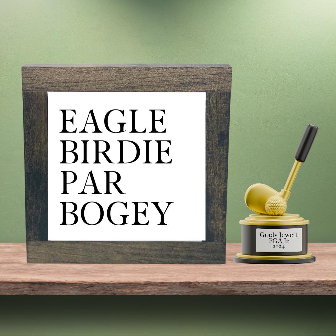Eagle Birdie Par Bogey Sign, Golf Terminology Sign, Gift for a Golfer ...