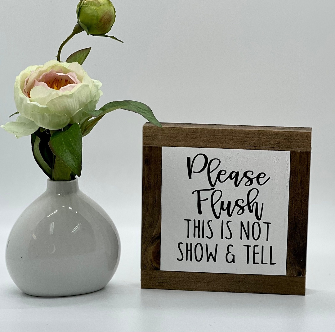 Please Flush Sign, Funny Restroom Decor, Housewarming Gift, Bathroom ...
