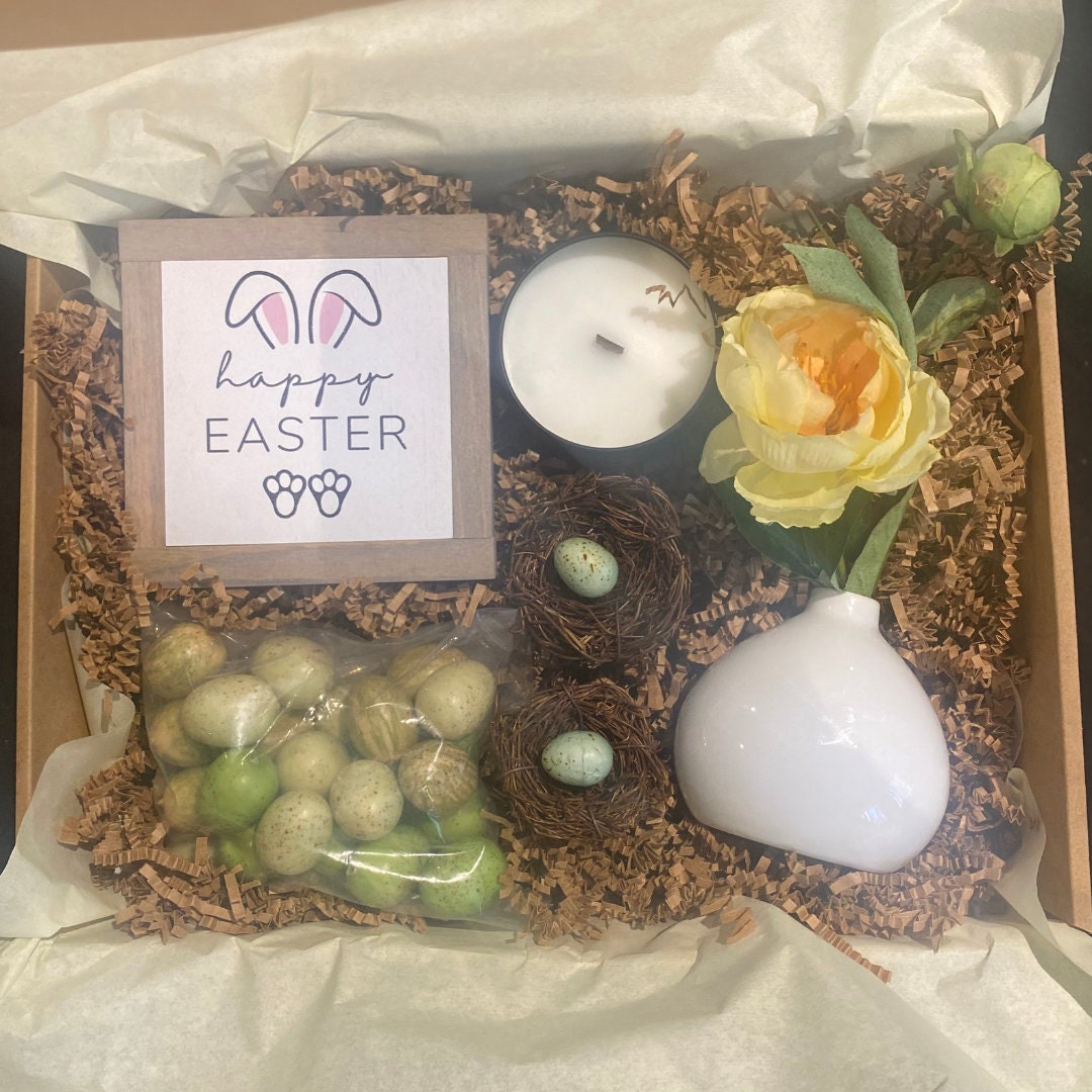 Easter Decor Box, Spring Tiered Tray, Spring Gift Box, Bunny Home Decor ...