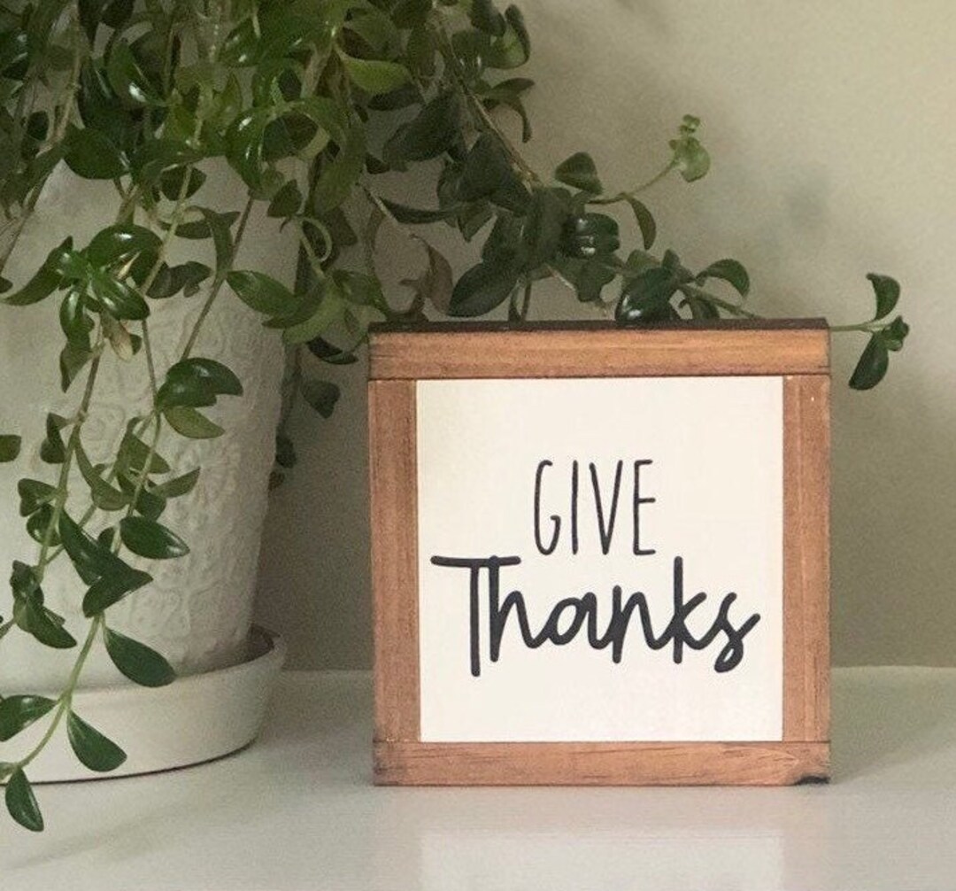 Give Thanks Sign, Fall Decor, Autumn Home Decor, Give Thanks Wood Sign ...