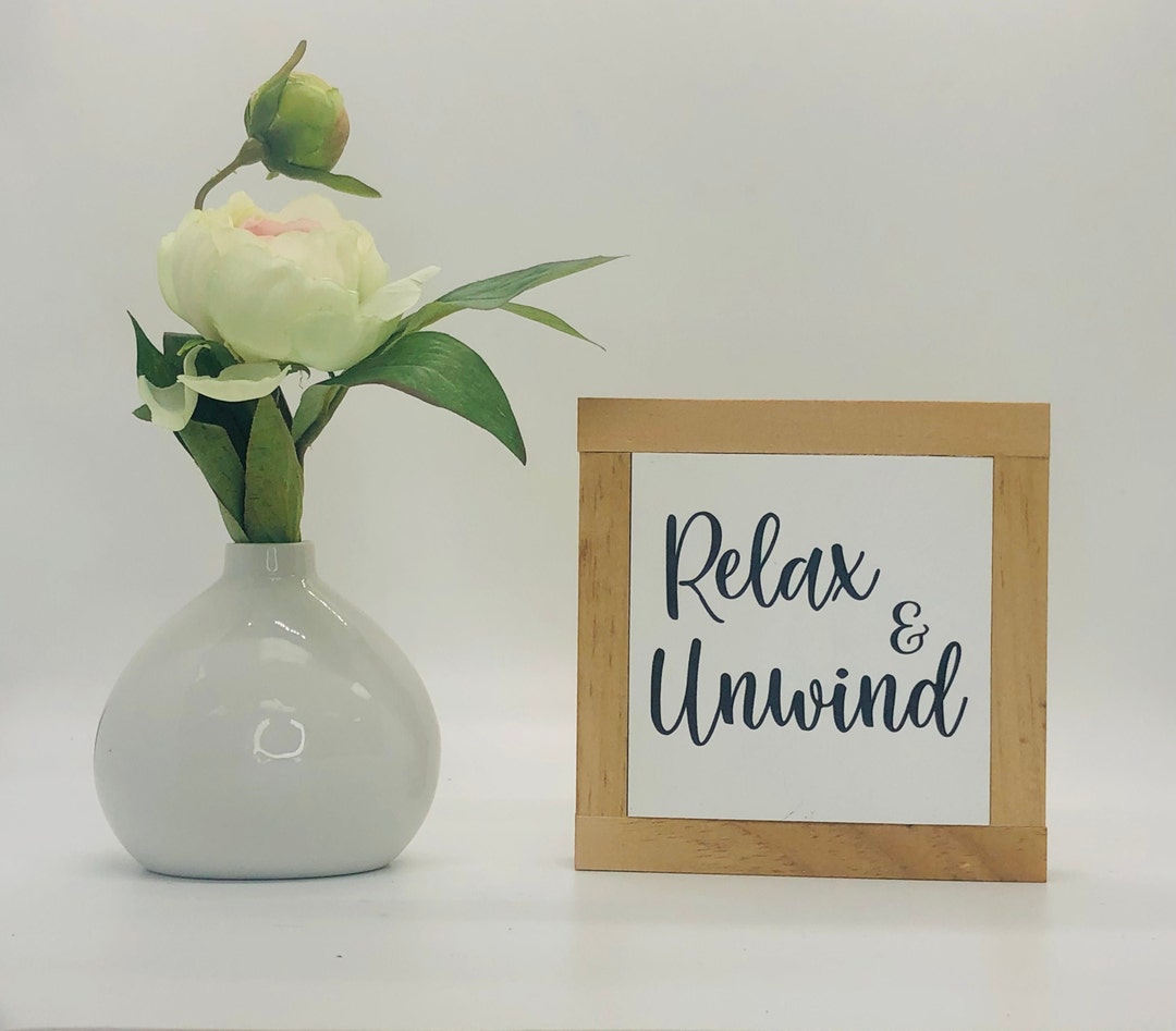 Relax and Unwind Sign, Spa Decor, Meditation Decor, Birthday Gift ...