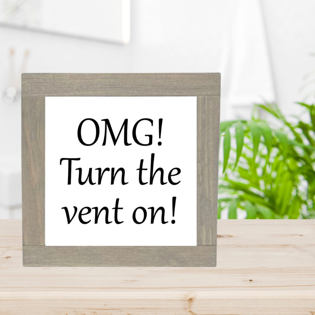 Turn the Vent on Sign, Funny Boy's Bathroom Sign, Funny Fart Wood Sign ...
