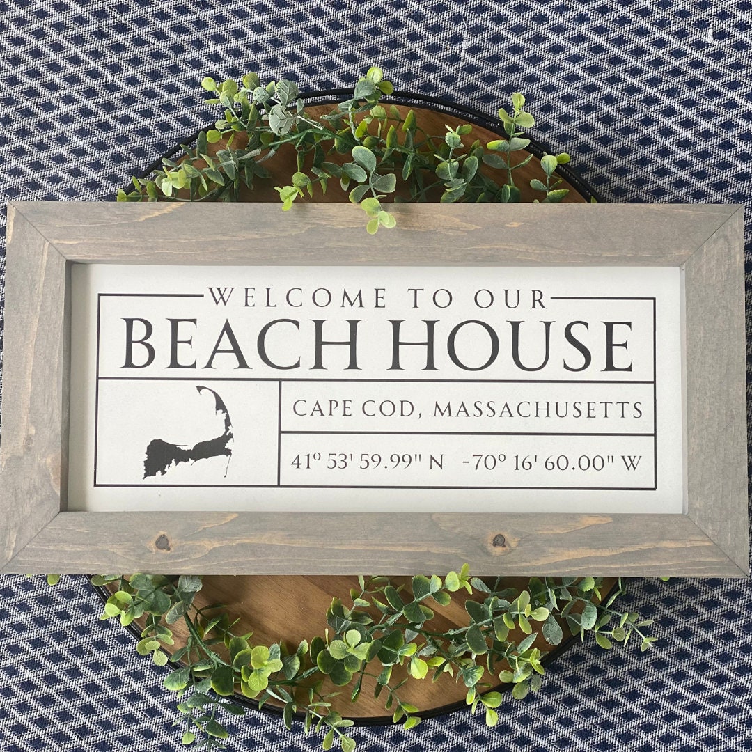 CUSTOM Beach House Sign, Coastal Home Decor, PERSONALIZED Summer Home ...